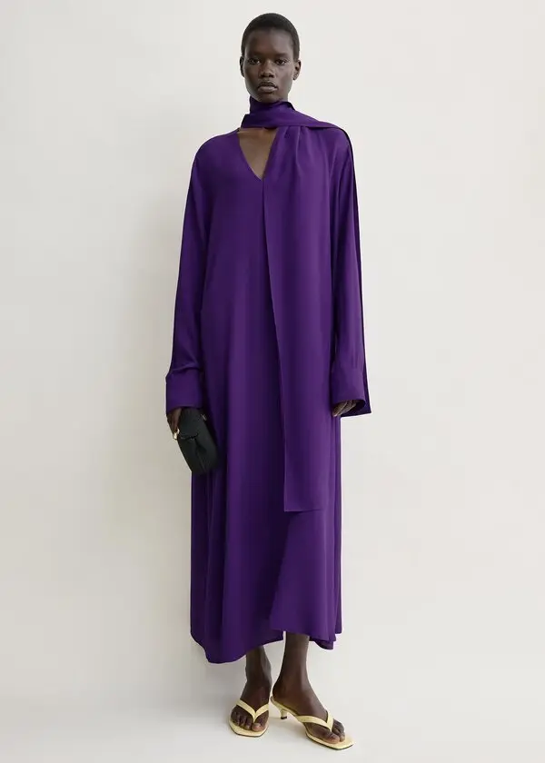TOTEME Fluid Viscose Maxi Dress With Attached Scarf