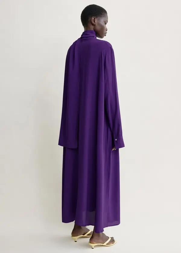 TOTEME Fluid Viscose Maxi Dress With Attached Scarf