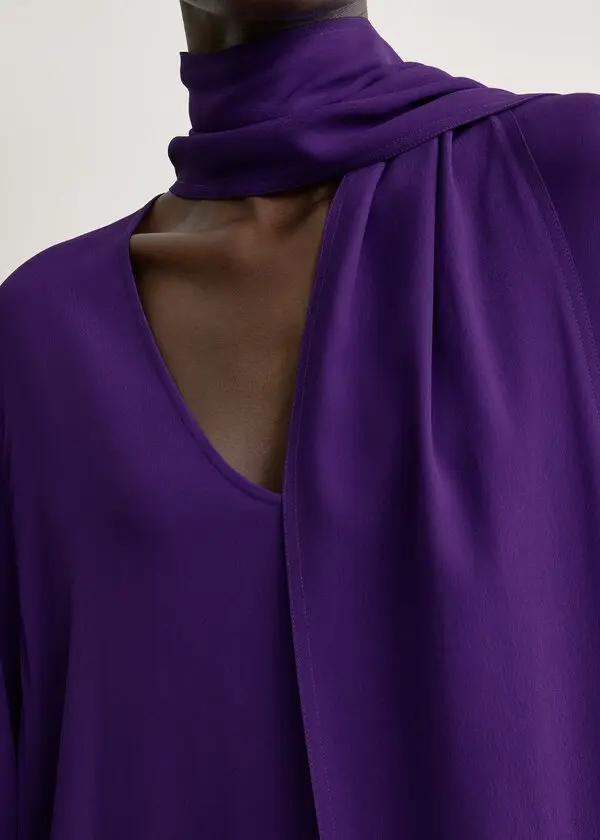 TOTEME Fluid Viscose Maxi Dress With Attached Scarf