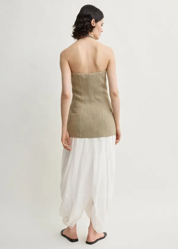 TOTEME Strapless Linen Pocket Top