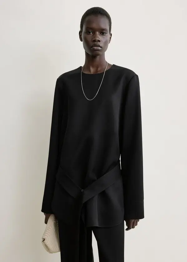 TOTEME Belted Satin Tunic