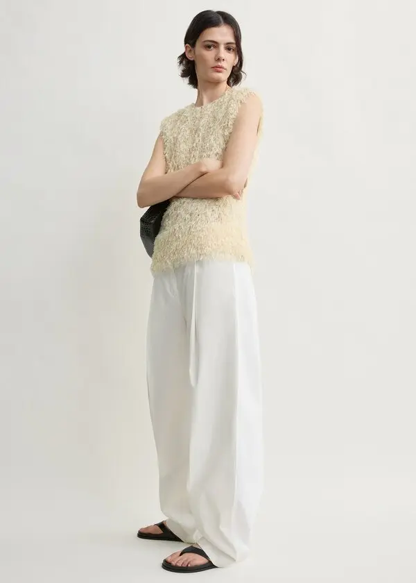 TOTEME Feathered-jersey Top