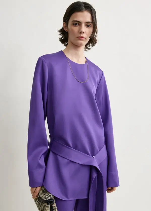 TOTEME Belted Satin Tunic