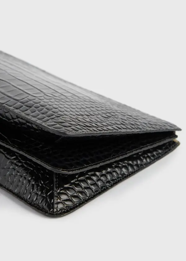 TOTEME Threefold Croco-embossed Clutch