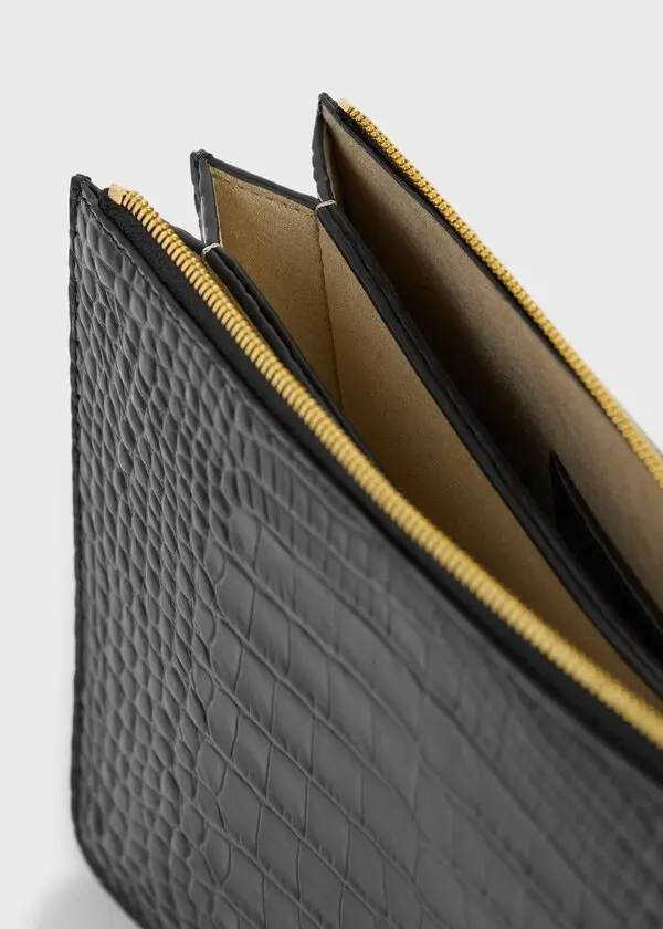 TOTEME Threefold Croco-embossed Clutch