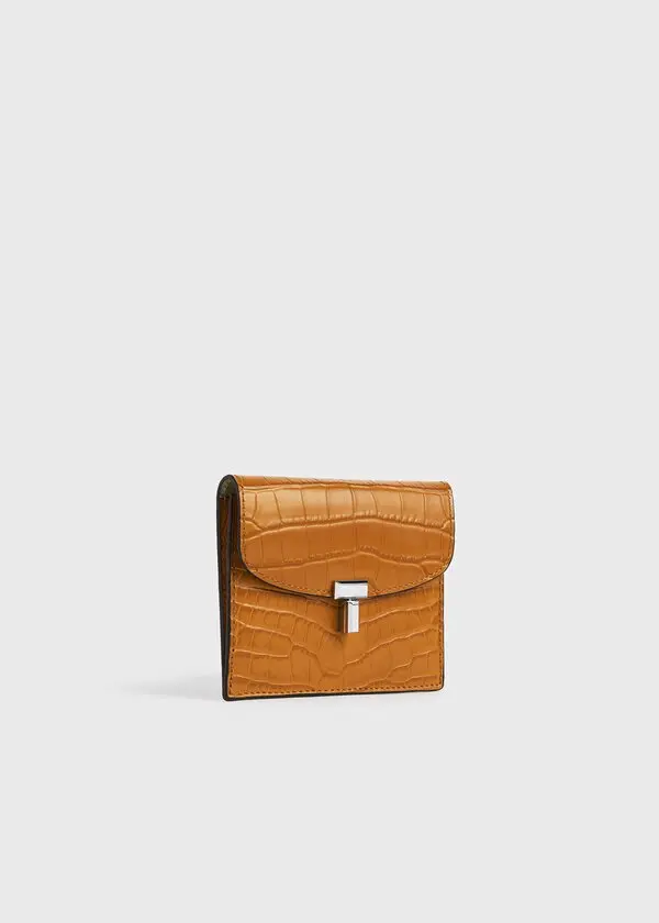 TOTEME T-lock Croco-embossed Cardholder