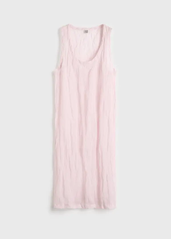 TOTEME Crinkled Cotton Tank Dress - Bloom