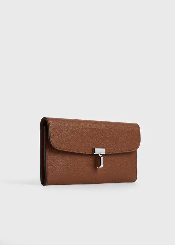 TOTEME T-lock Grained-leather Wallet