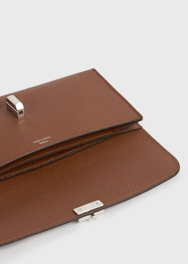 TOTEME T-lock Grained-leather Wallet