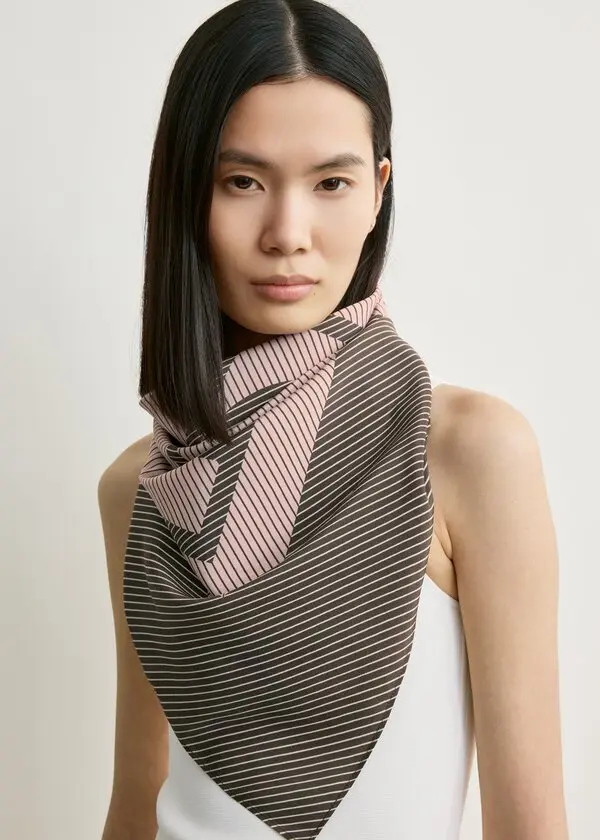 TOTEME Centered Monogram Silk Scarf
