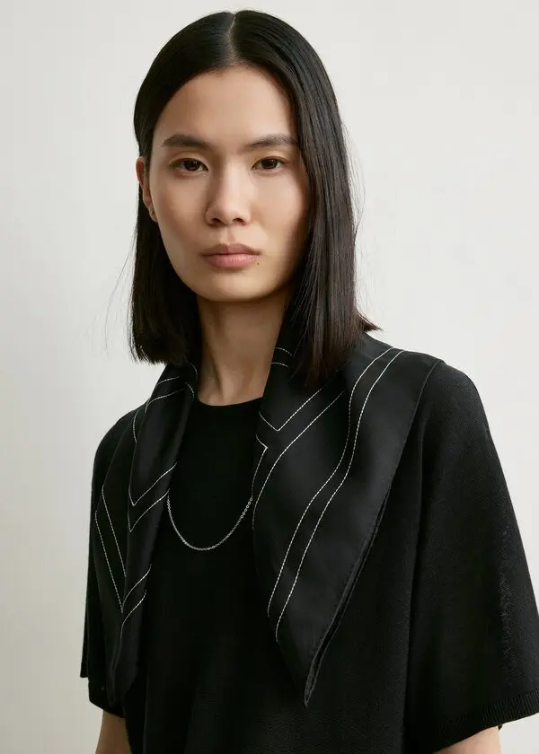 TOTEME Embroidered Monogram Silk Scarf