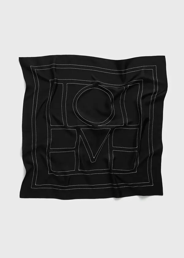TOTEME Embroidered Monogram Silk Scarf