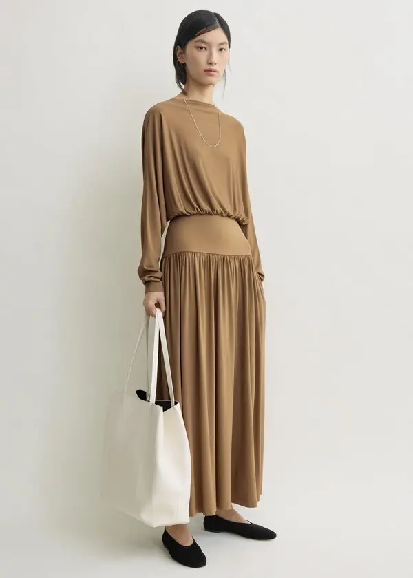 TOTEME Boatneck Jersey Dress - Nutmeg