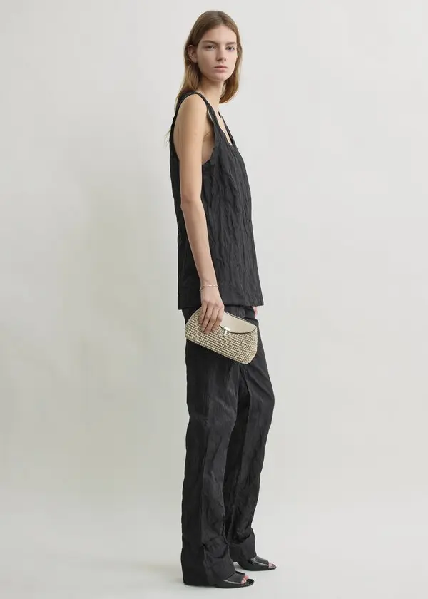 TOTEME Mini T-lock Woven-leather Clutch