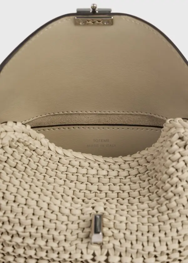 TOTEME Mini T-lock Woven-leather Clutch