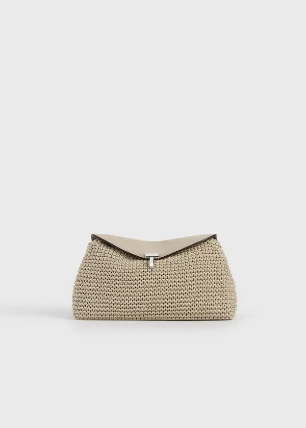 TOTEME T-lock Woven-leather Clutch