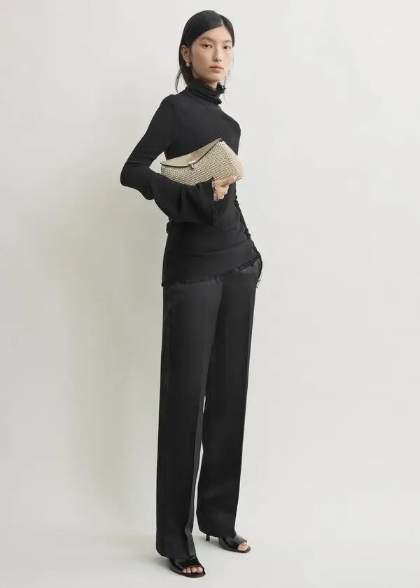 TOTEME T-lock Woven-leather Clutch