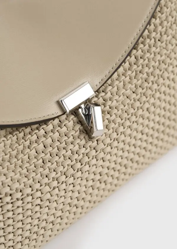 TOTEME T-lock Woven-leather Clutch