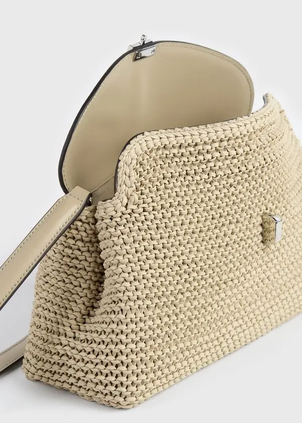 TOTEME T-lock Woven-leather Clutch
