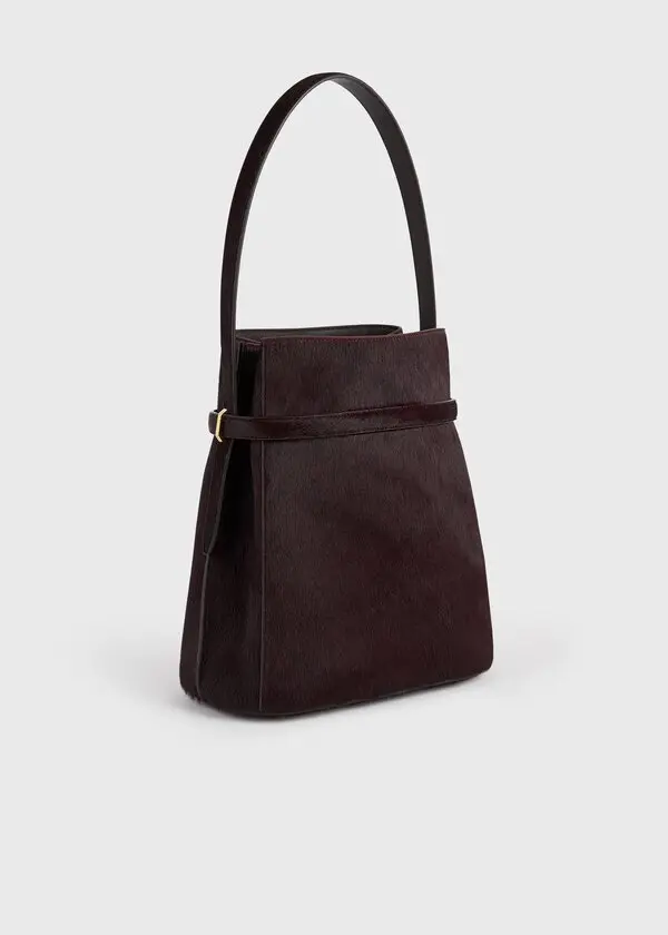 TOTEME Belted Pony Hair Bucket Bag