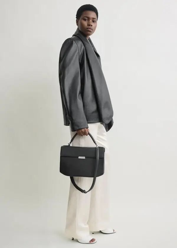 TOTEME Clip Grained-leather Top Handle