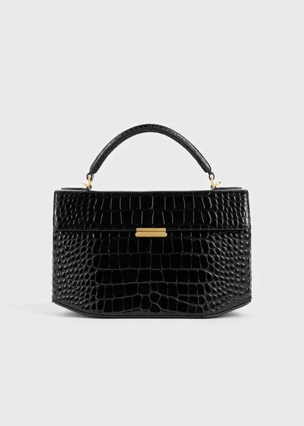 TOTEME Clip Croco-embossed Top Handle