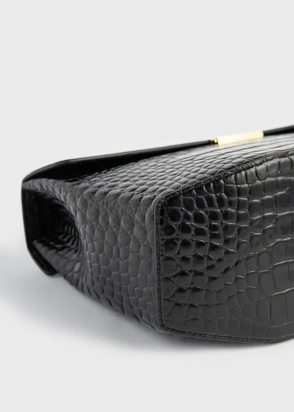 TOTEME Clip Croco-embossed Top Handle