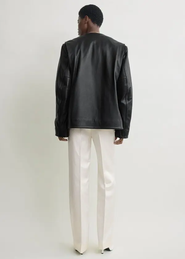 TOTEME Minimalist Leather Biker Jacket