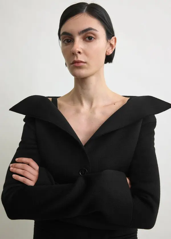 TOTEME Open Collar Wool Coat