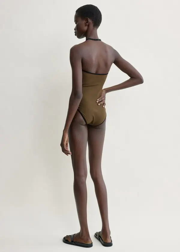 TOTEME Stripe Edge Strapless Swimsuit