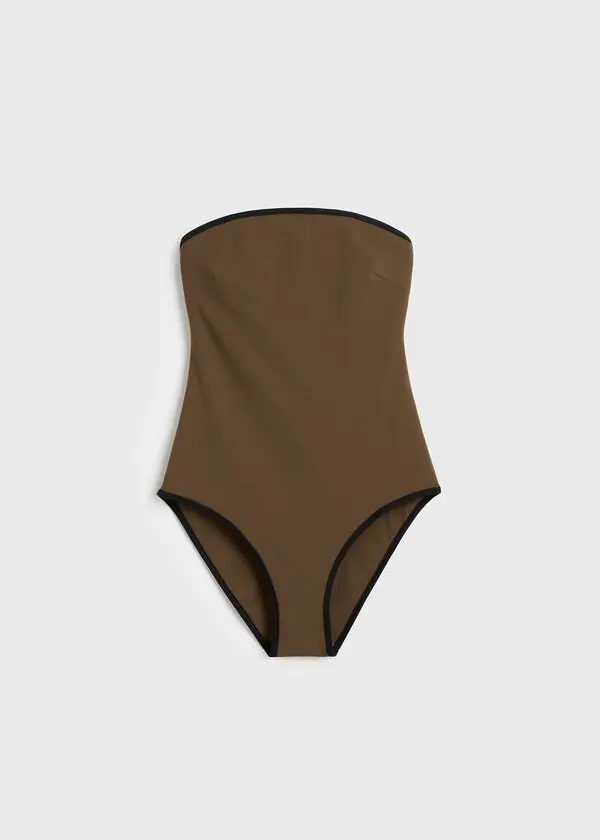 TOTEME Stripe Edge Strapless Swimsuit