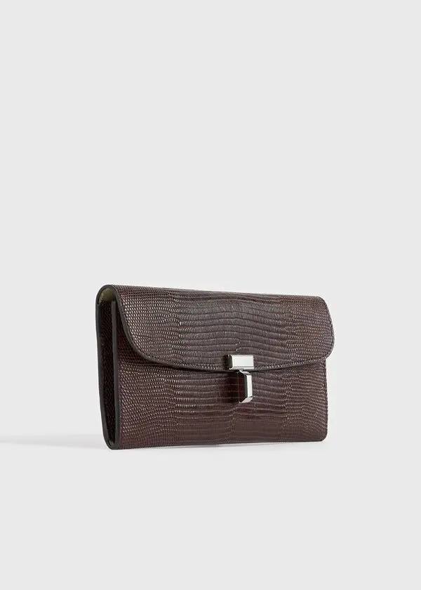 TOTEME T-lock Lizard-embossed Wallet