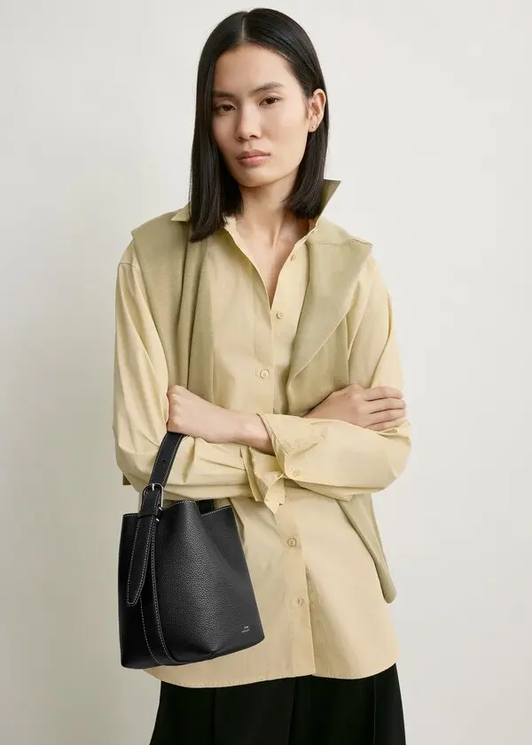 TOTEME Small Belted Grained-leather Tote