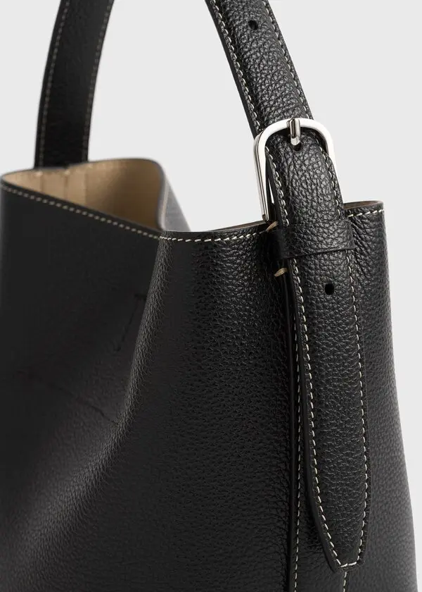 TOTEME Small Belted Grained-leather Tote