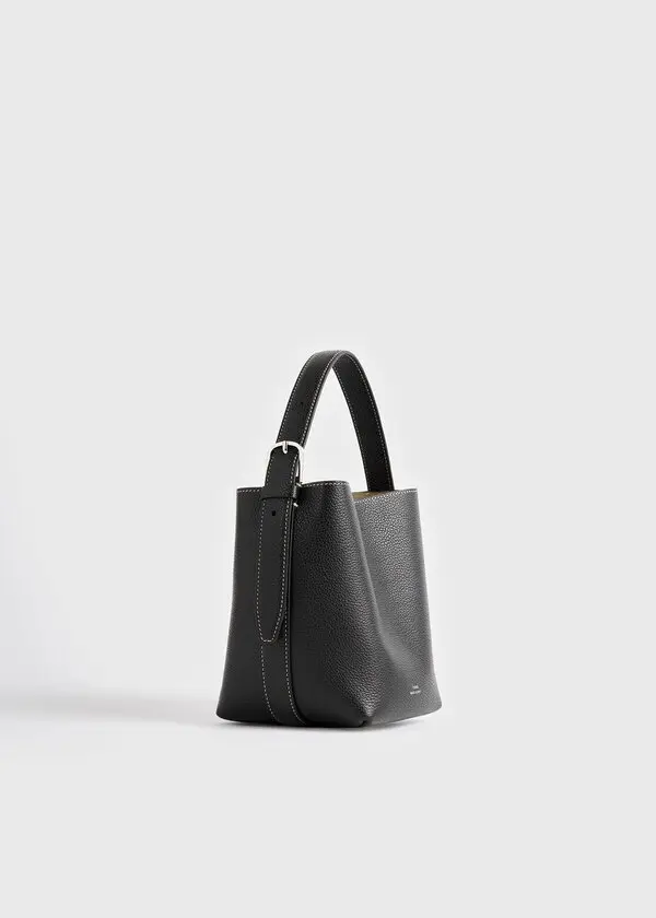 TOTEME Small Belted Grained-leather Tote