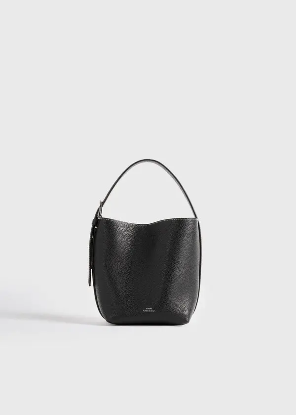 TOTEME Small Belted Grained-leather Tote
