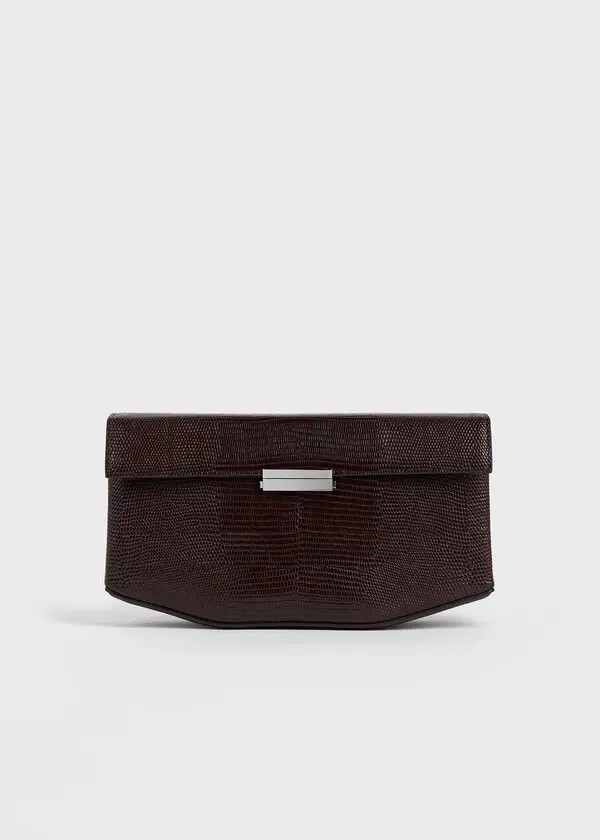 TOTEME Clip Lizard-embossed Clutch