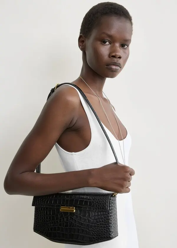 TOTEME Clip Croco-embossed Clutch
