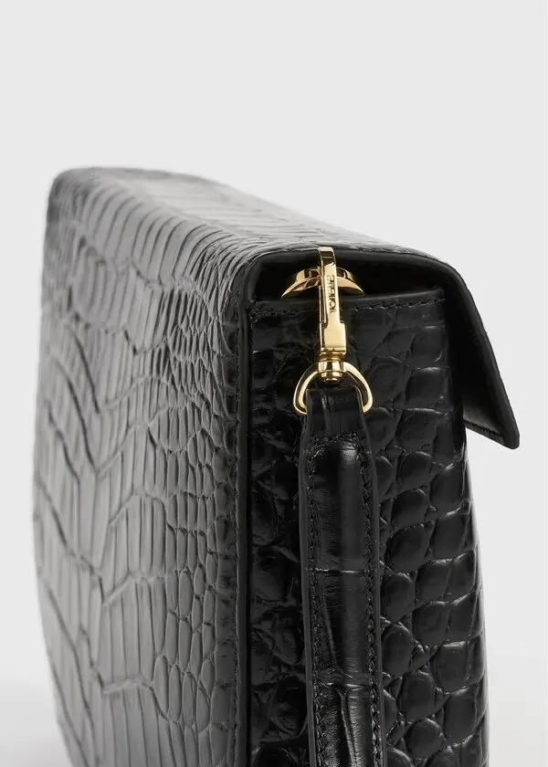 TOTEME Clip Croco-embossed Clutch