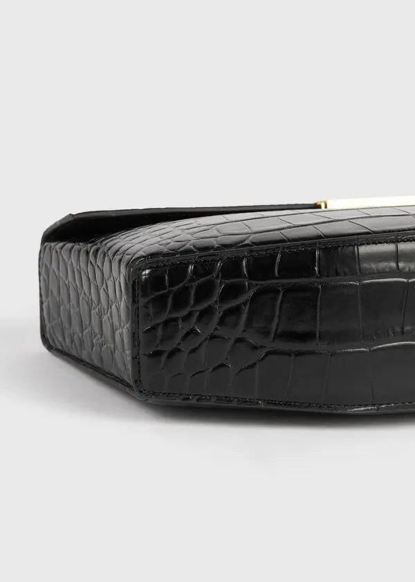 TOTEME Clip Croco-embossed Clutch