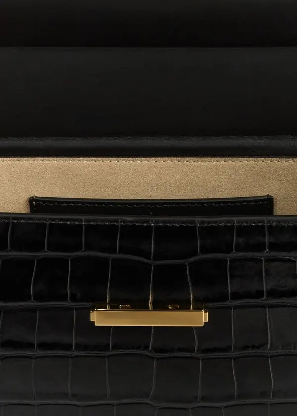 TOTEME Clip Croco-embossed Clutch