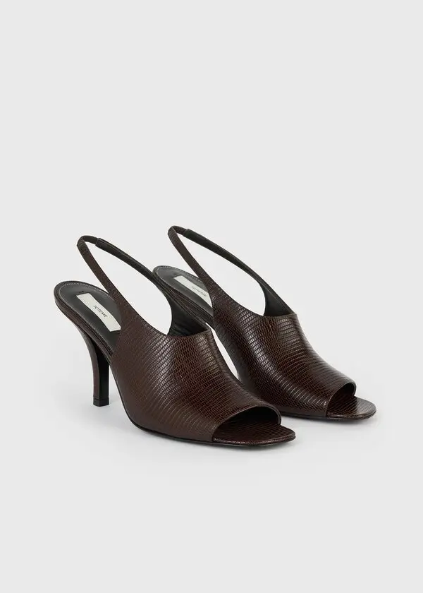 TOTEME Contour Lizard-embossed Slingbacks