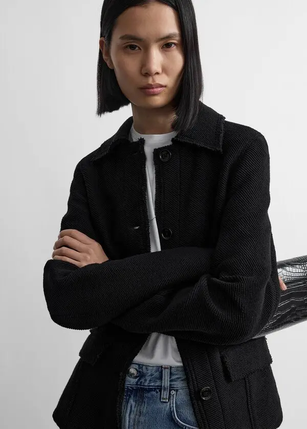 TOTEME Raw Hem Cotton Jacket