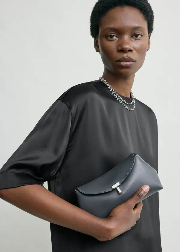 TOTEME Mini T-lock Leather Clutch