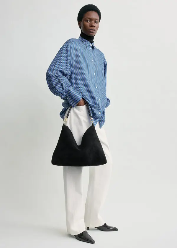 TOTEME Medium Bevel Suede Bag