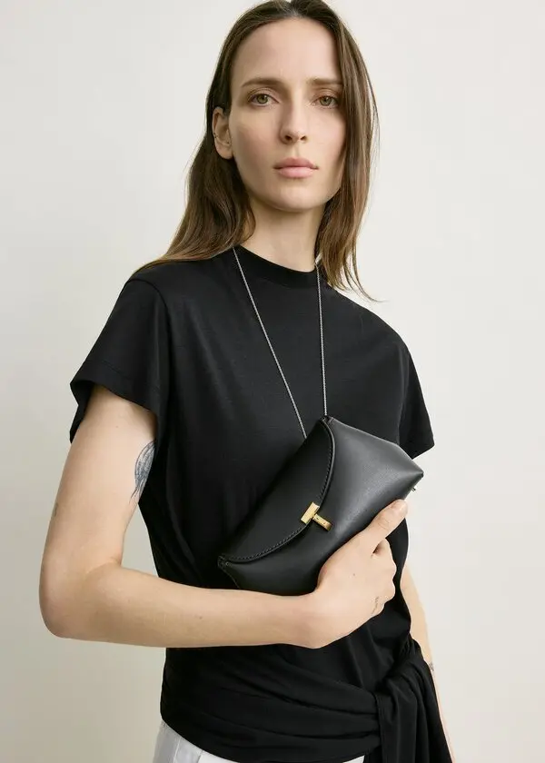 TOTEME Mini T-lock Leather Clutch