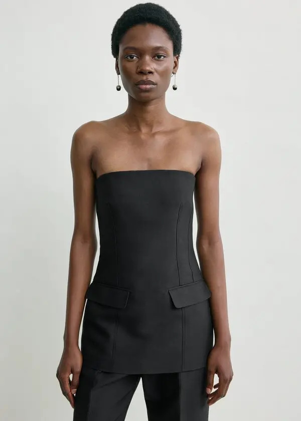 TOTEME Strapless Crepe Pocket Top