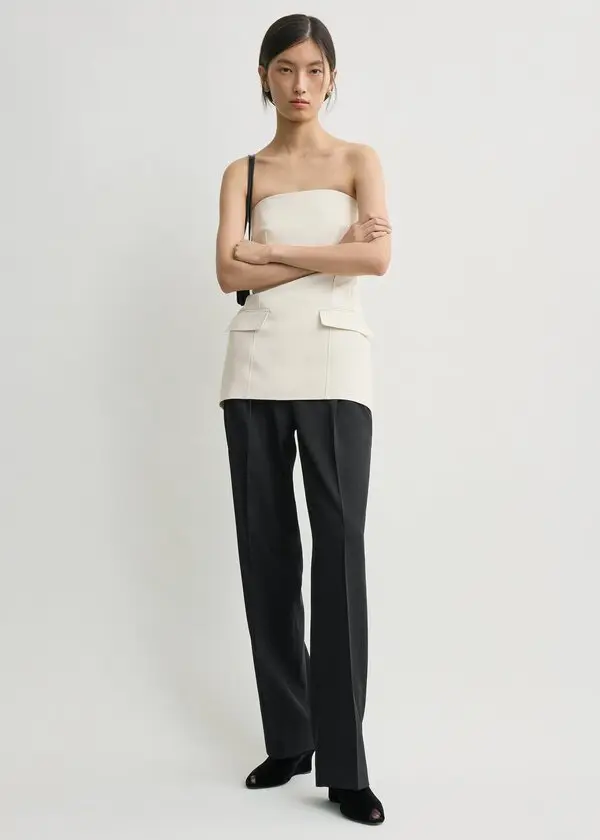 TOTEME Strapless Crepe Pocket Top
