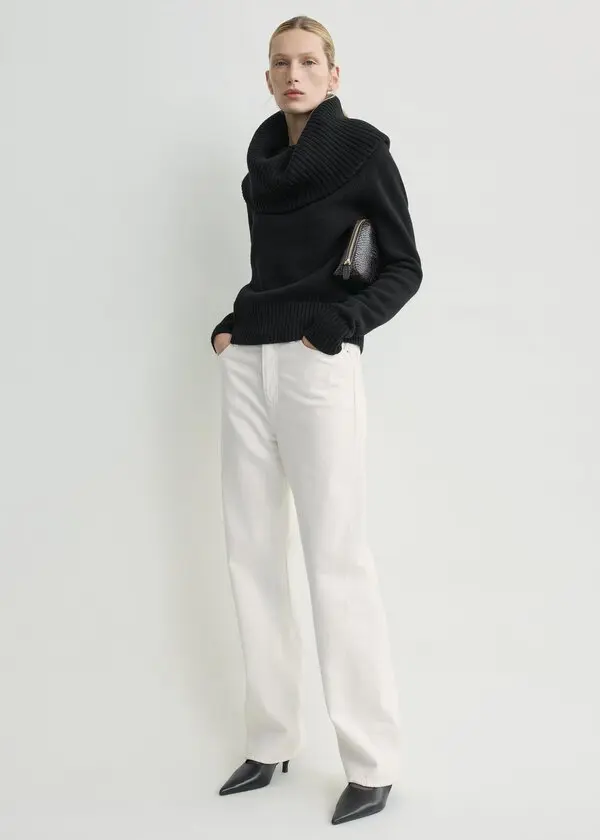 TOTEME Funnel Wool Knit - Black
