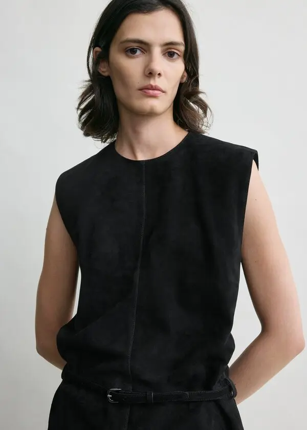 TOTEME Belted Suede Top